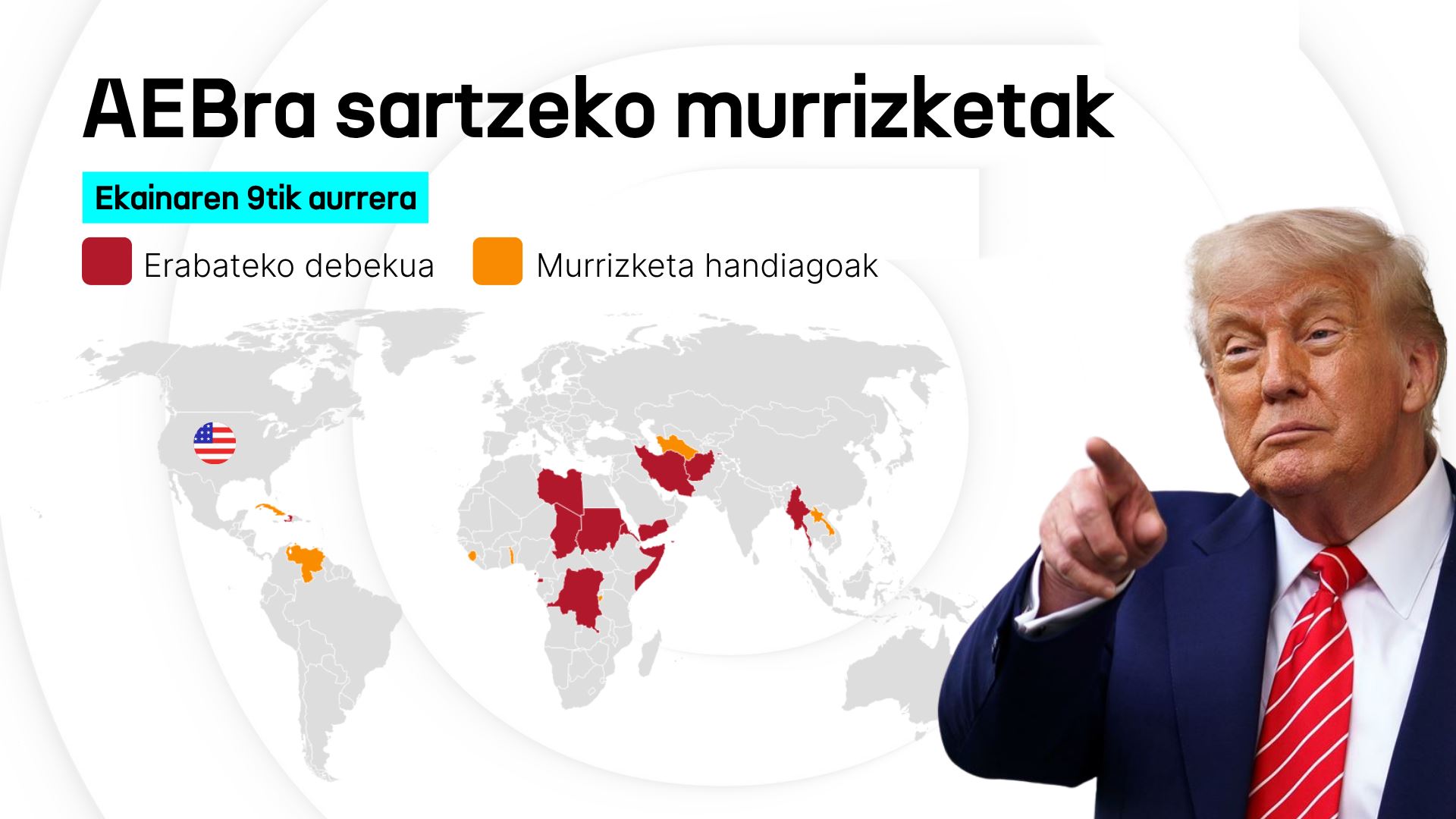 Dozena bat herrialdetako herritarrei sarrera debekatuko die Trumpek ...