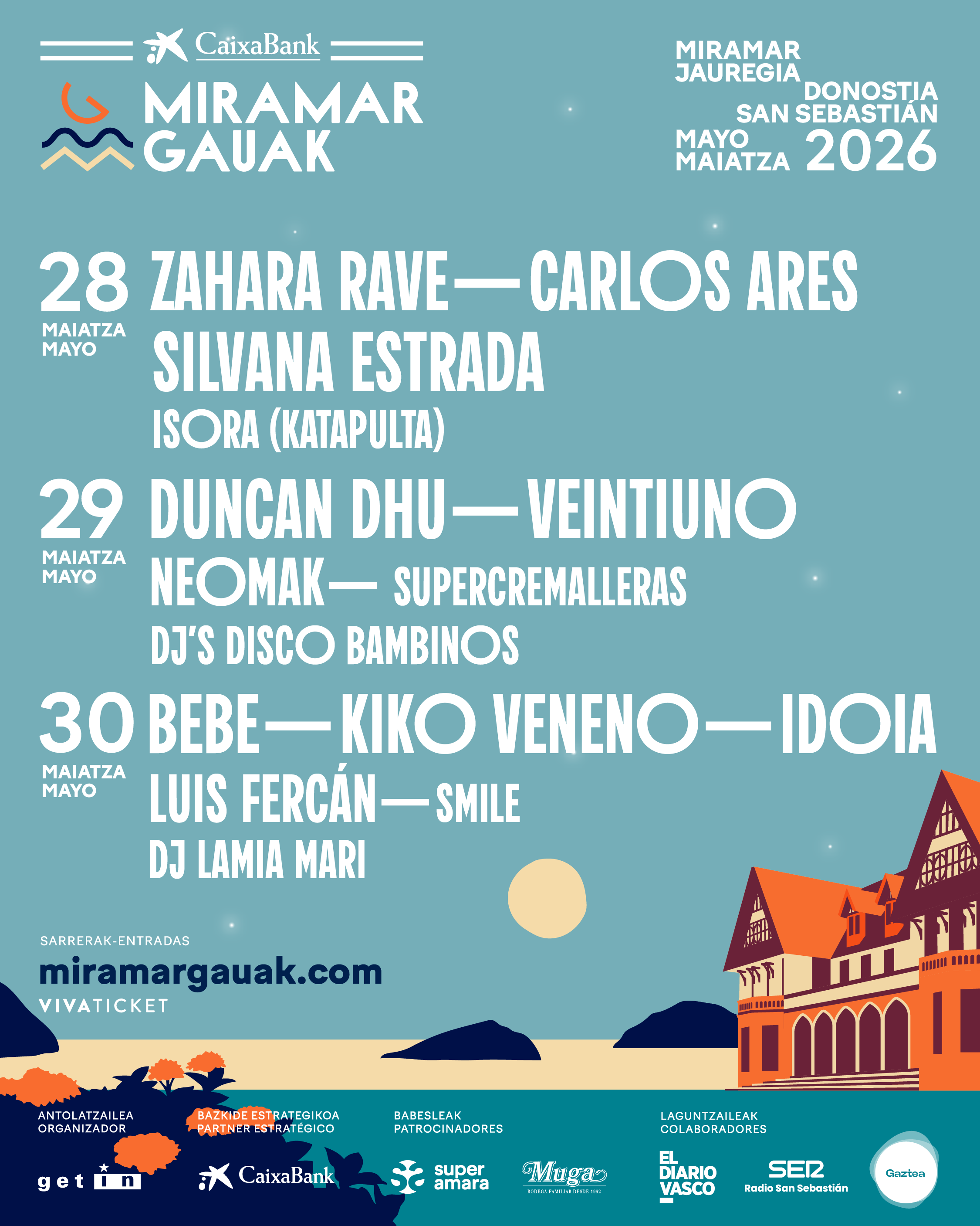 Zahara, Neomak, Duncan Dhu, Idoia y Lamia Mari, del 28 a 30 de mayo en ...
